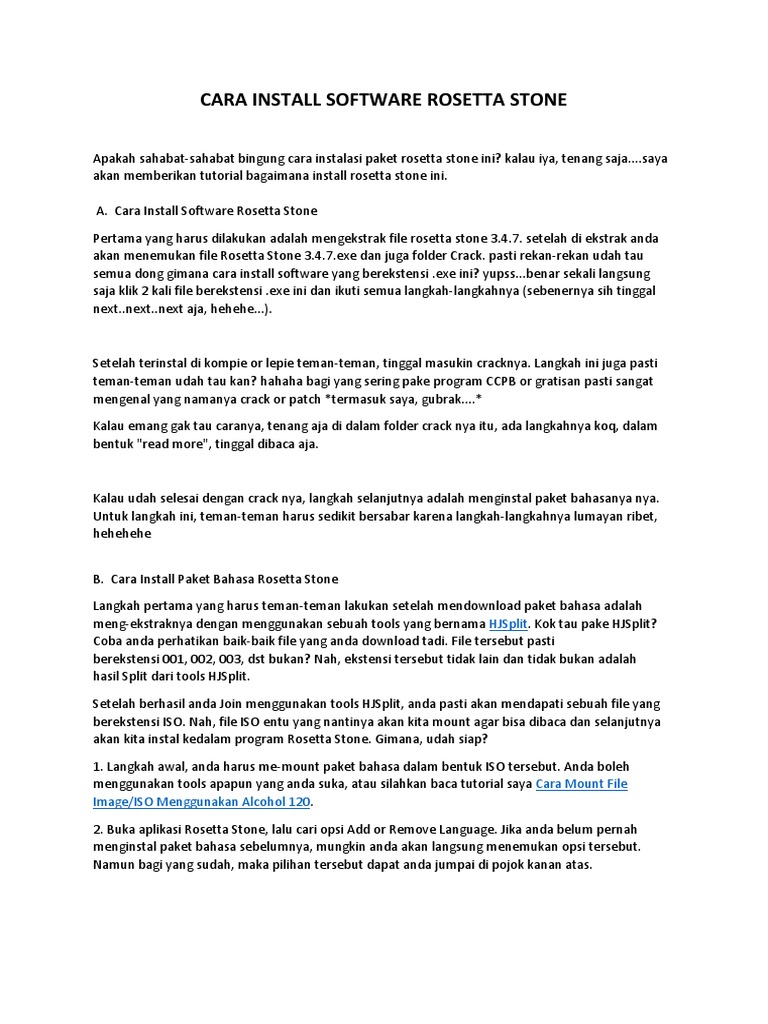 Cara Install Software Rosetta Stone | PDF