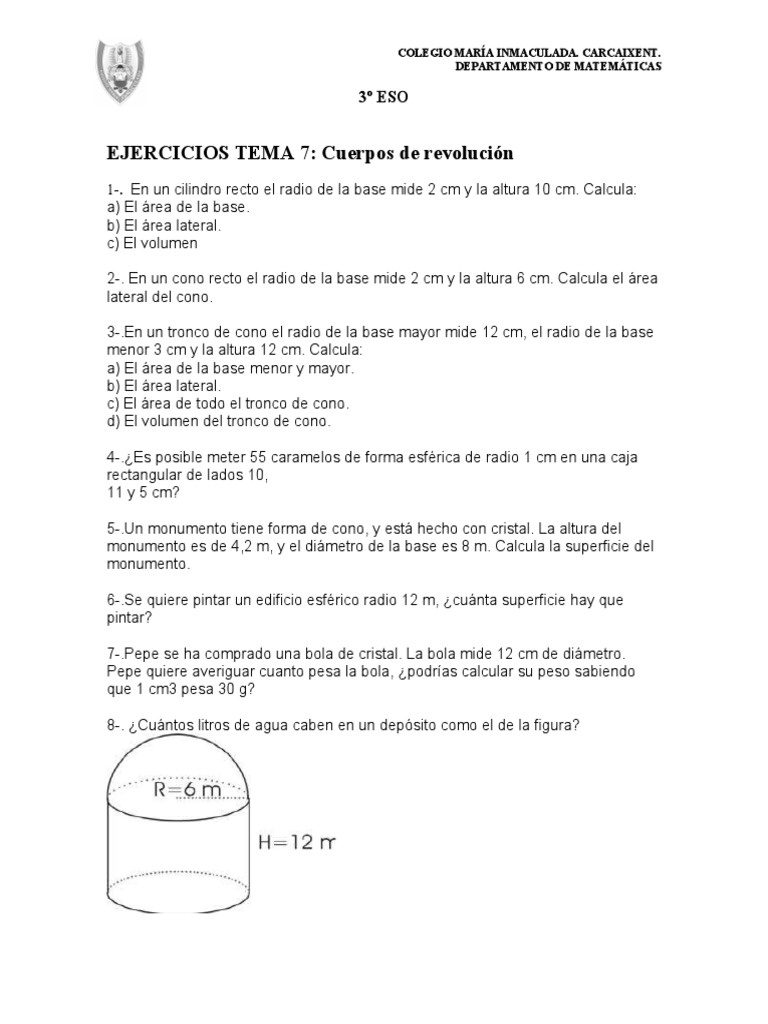 Ej - Tema - 7 - 3eso | PDF | Matemática Elemental | Espacio