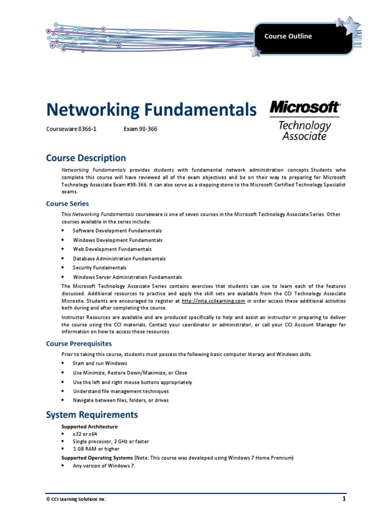 Networking Fundamentals: Course Description | PDF | I Pv6 | Computer Network