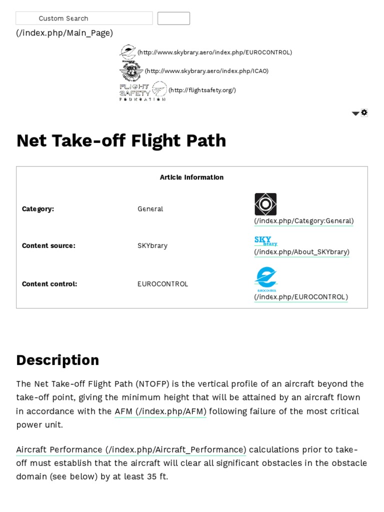Net Take-Off Flight Path - SKYbrary Aviation Safety | PDF | Takeoff ...