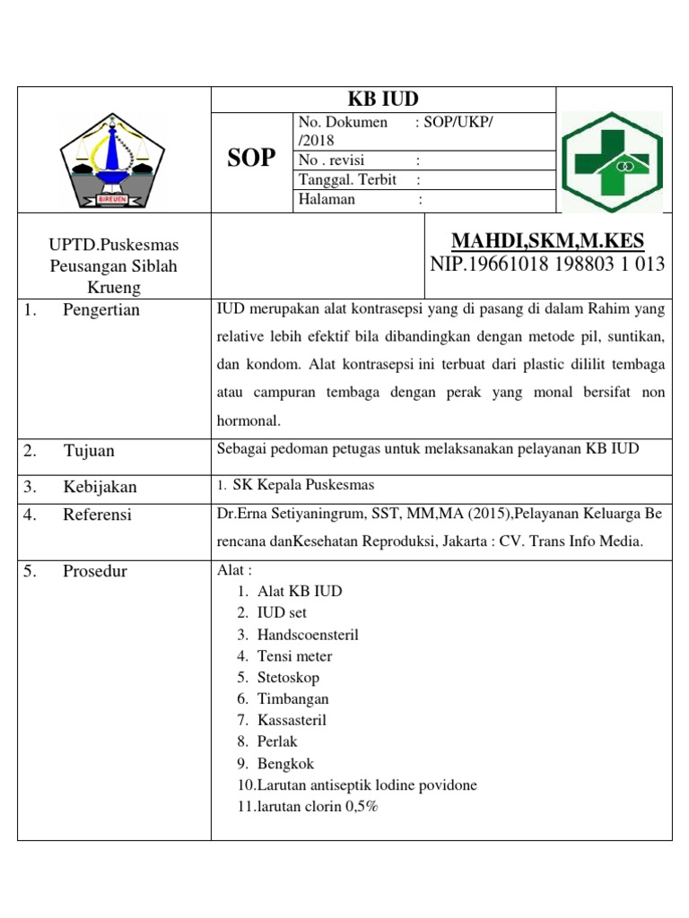 Sop KB Iud | PDF