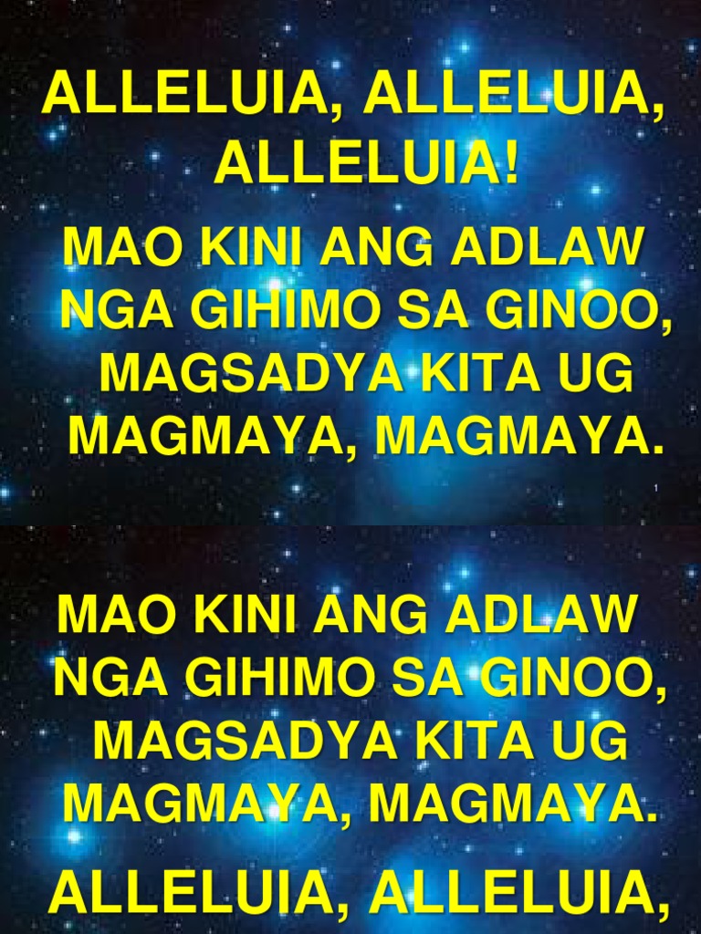 Alleluia Mao Kini Ang Adlaw