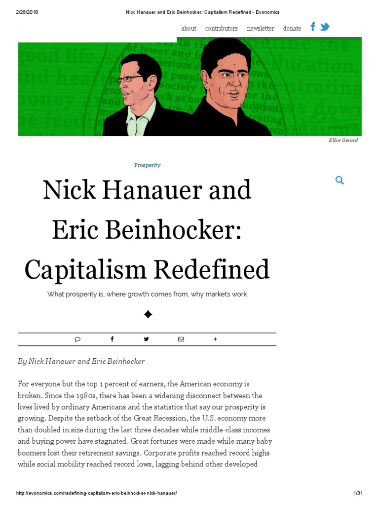 Nick Hanauer and Eric Beinhocker - Capitalism Redefined - Evonomics ...