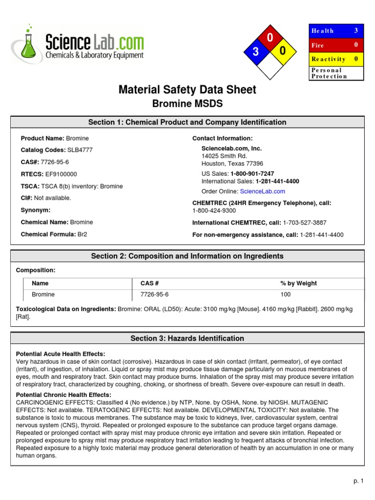 Msds BR PDF | PDF | Dangerous Goods | Toxicity