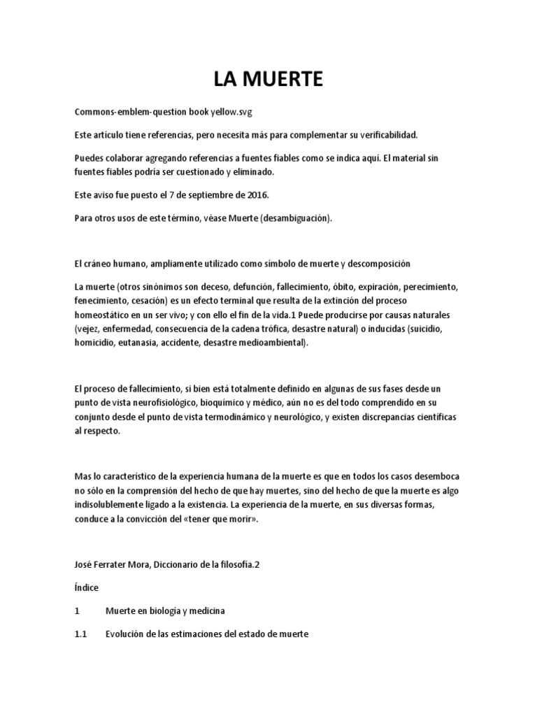 LA MUERTE | Muerte | Ciencia (general) | Prueba gratuita de 30 días ...