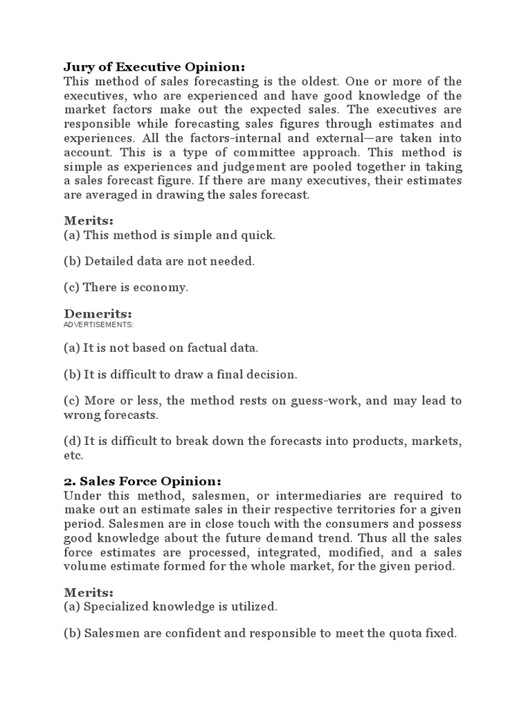 Sales Forecasting Methods | PDF | Forecasting | Sales