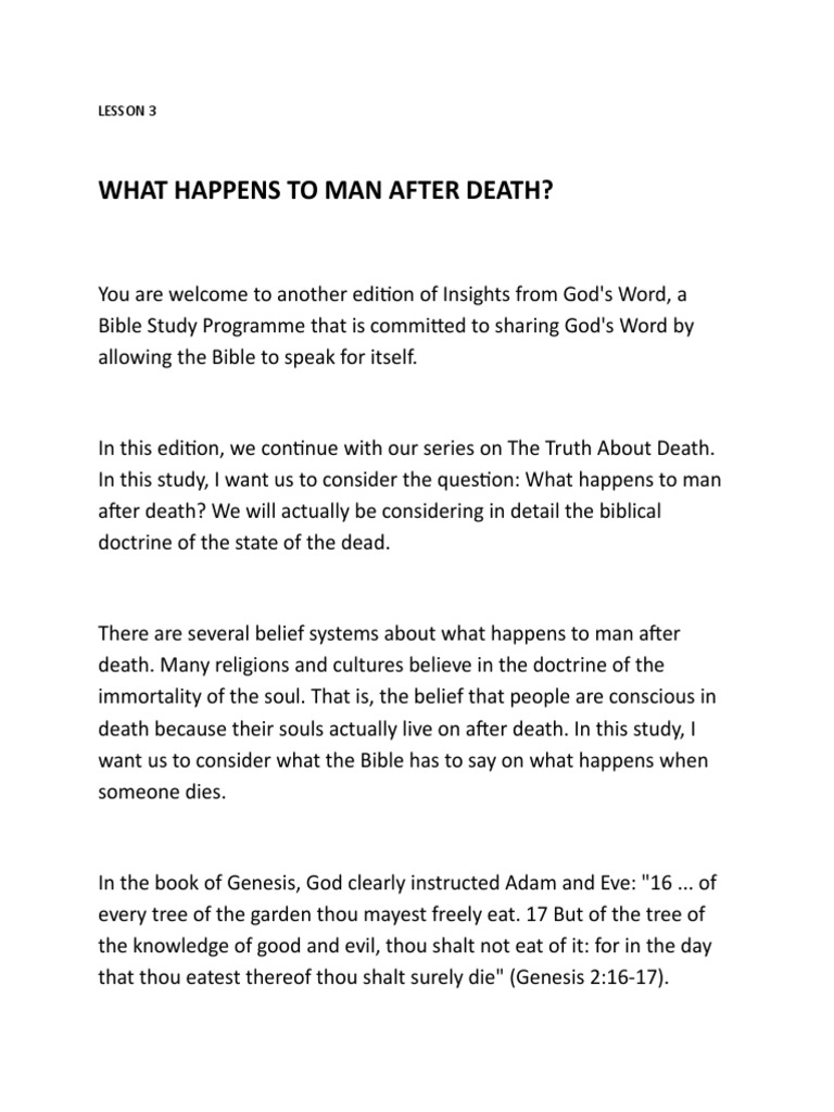 What Happens After Death? Understanding the Biblical Doctrine of the ...