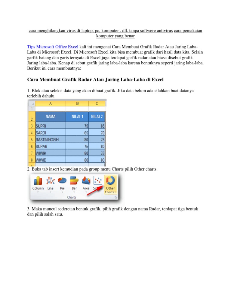 Cara Membuat Diagram Jaring Laba-Laba | PDF
