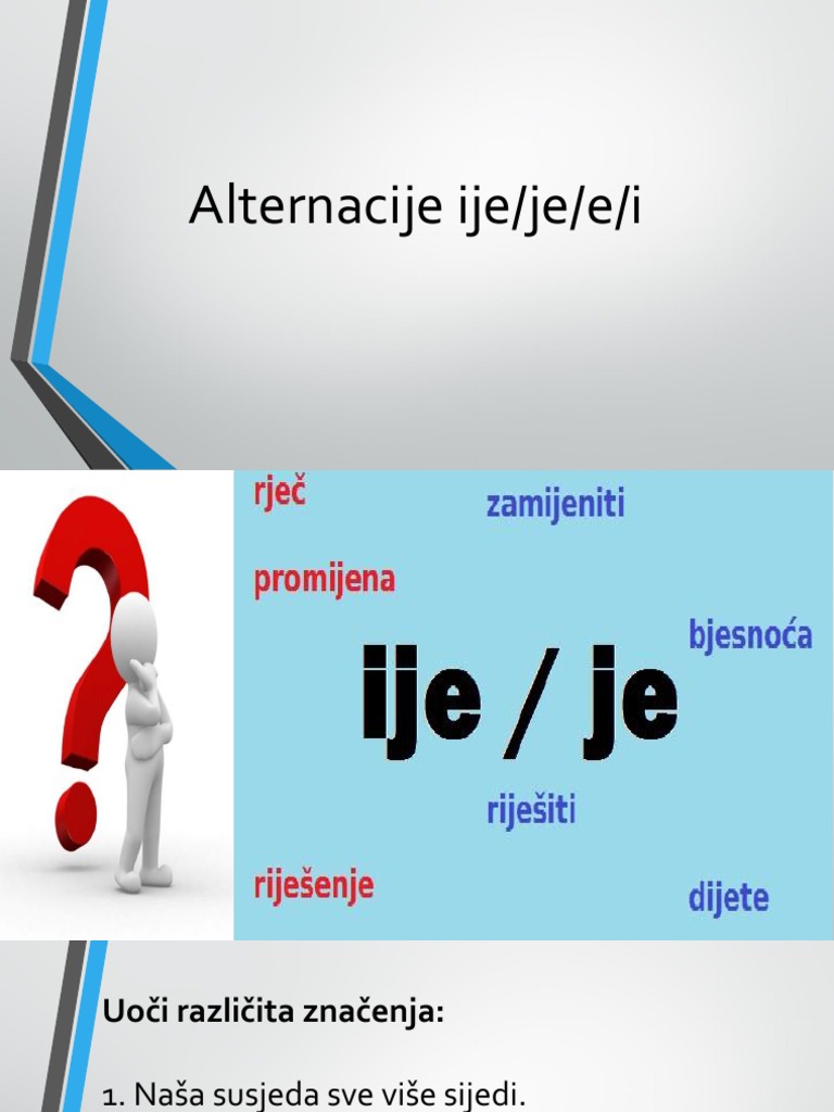 Alternacije Ije Je e I | PDF