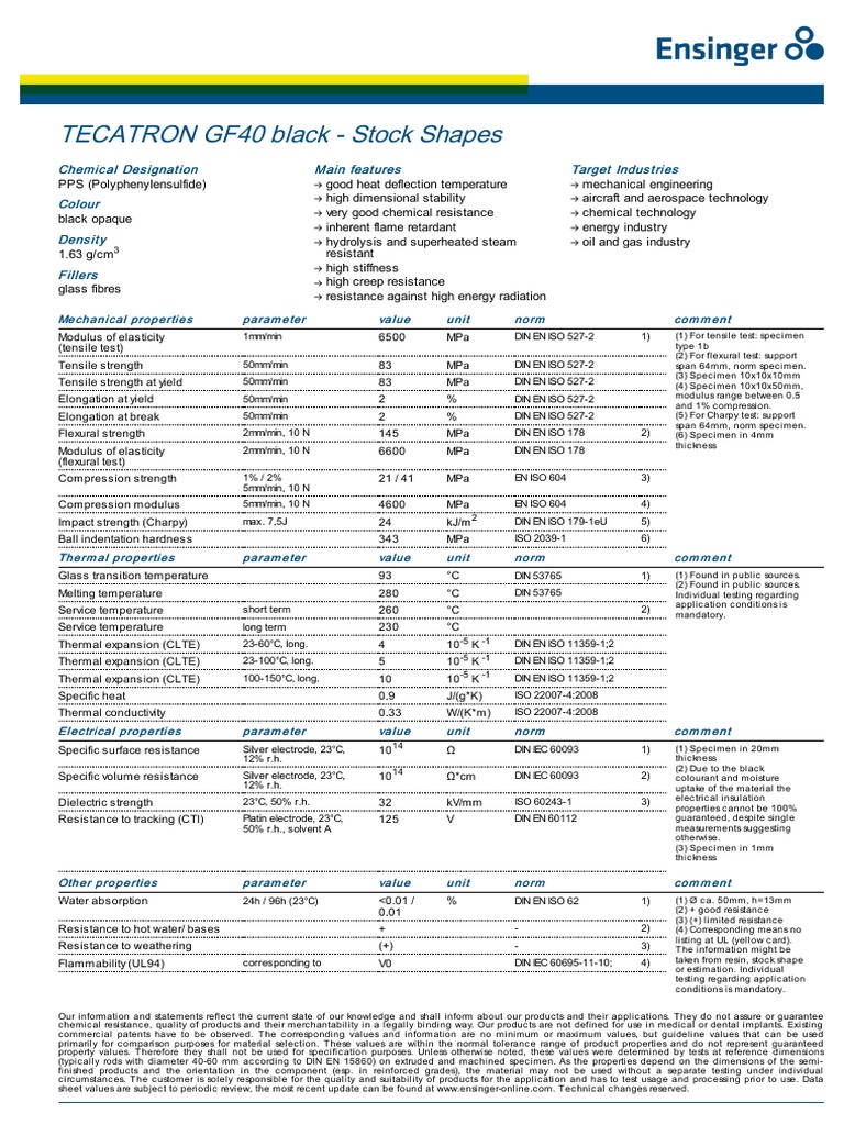 Tecatron Gf40 Black en All 201711 | PDF | Thermal Expansion | Young's ...