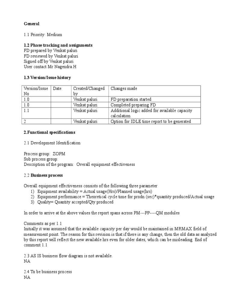 OEE Report | PDF | Business Process | Computing
