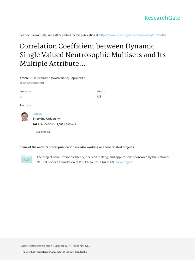 Correlation Coef Cient Between Dynamic Single Valued Neutrosophic ...