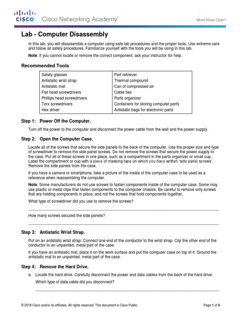 2.2.4.7 Lab - Computer Disassembly | PDF | Business