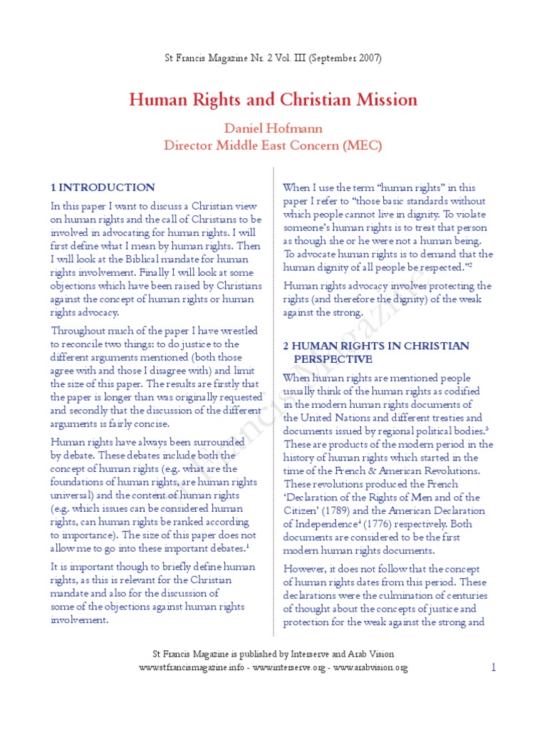 Human Rights and Christian Mission | PDF | Salvation | Human Rights