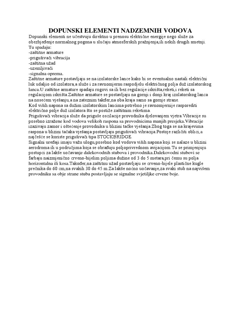 Dopunski Elementi Nadzemnih Vodova-35 | PDF
