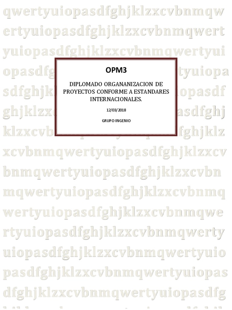 OPM3 | PDF | Ingeniería de software | Software