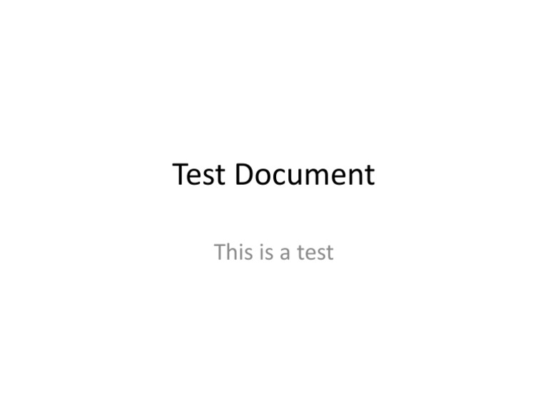 Test Document Overview | PDF