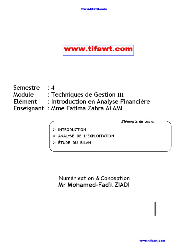 Introduction en Analyse Financiere PDF | PDF | Bilan comptable ...