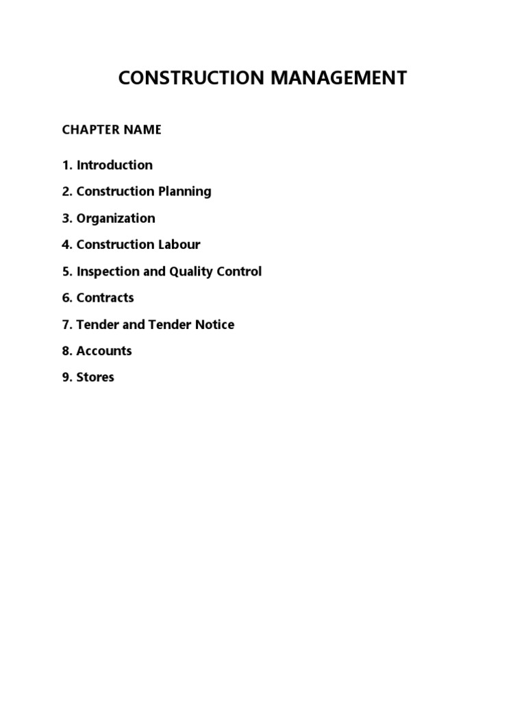 Construction Management Notes | PDF | Employment | Piece Work