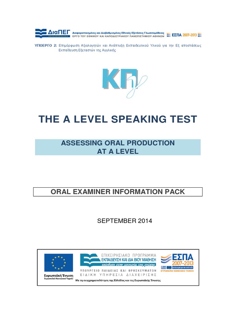 A Level Oral Examiner Info Pack | PDF | Gce Advanced Level (United ...
