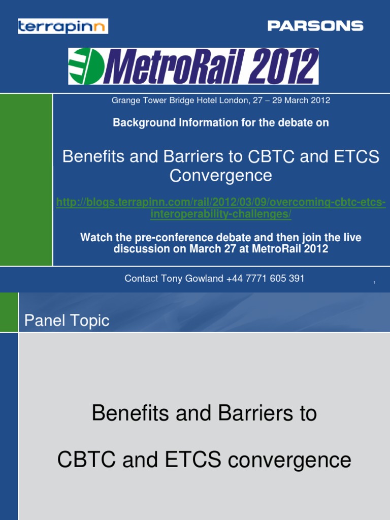 Benefits and Barriers To CBTC and ETCS Convergence | PDF | Rapid ...