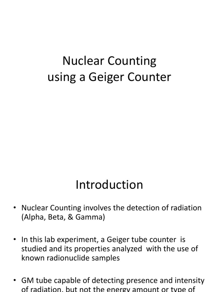 Nuclear Counting Using A Geiger Counter | PDF | Physical Sciences ...
