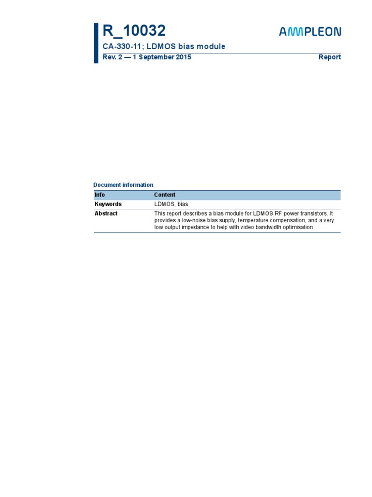 LDMOS Bias Module Ampleon CA-330-11 | PDF | Electrical Engineering ...