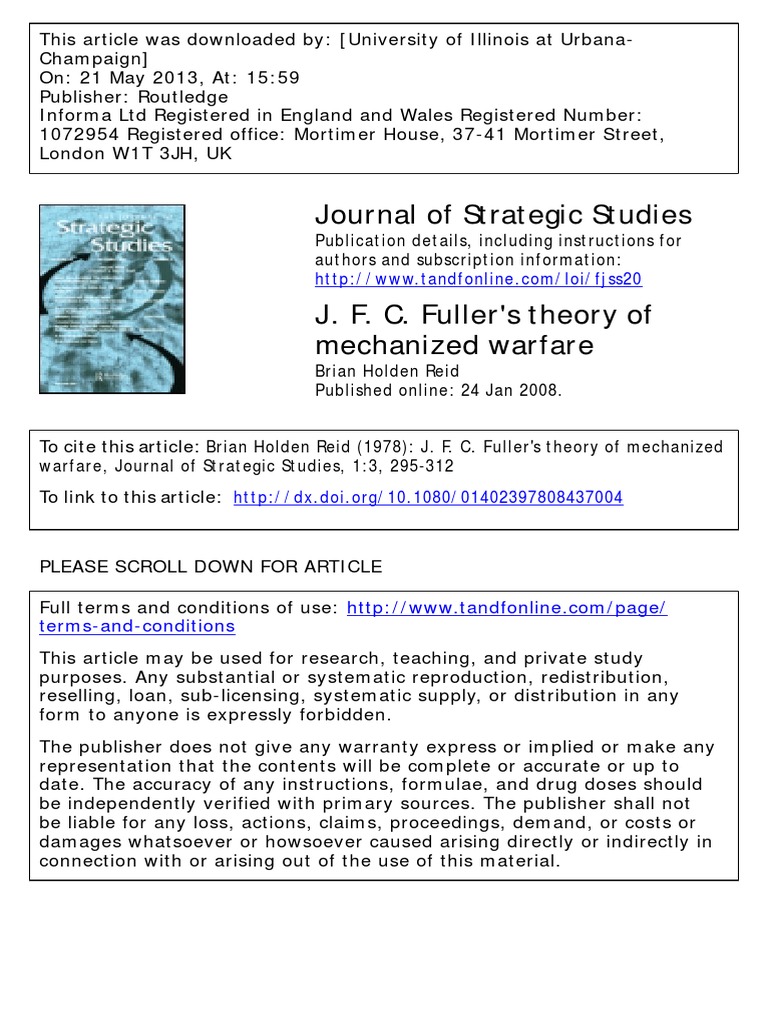 Journal of Strategic Studies: To Cite This Article: Brian Holden Reid ...