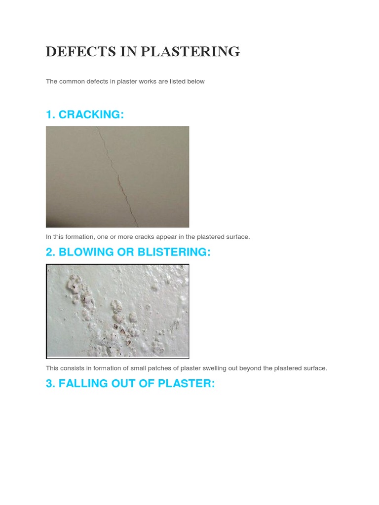 Defects in Plastering: 1. Cracking | PDF