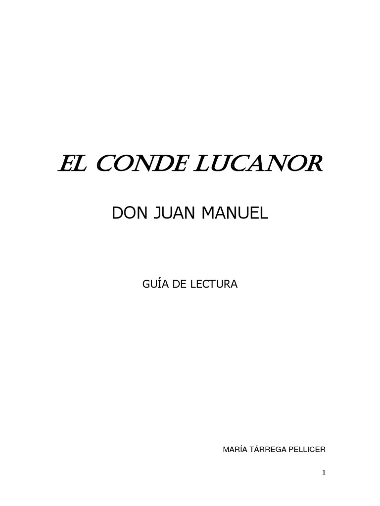 Guía de lectura: El Conde Lucanor | PDF | Cuentos