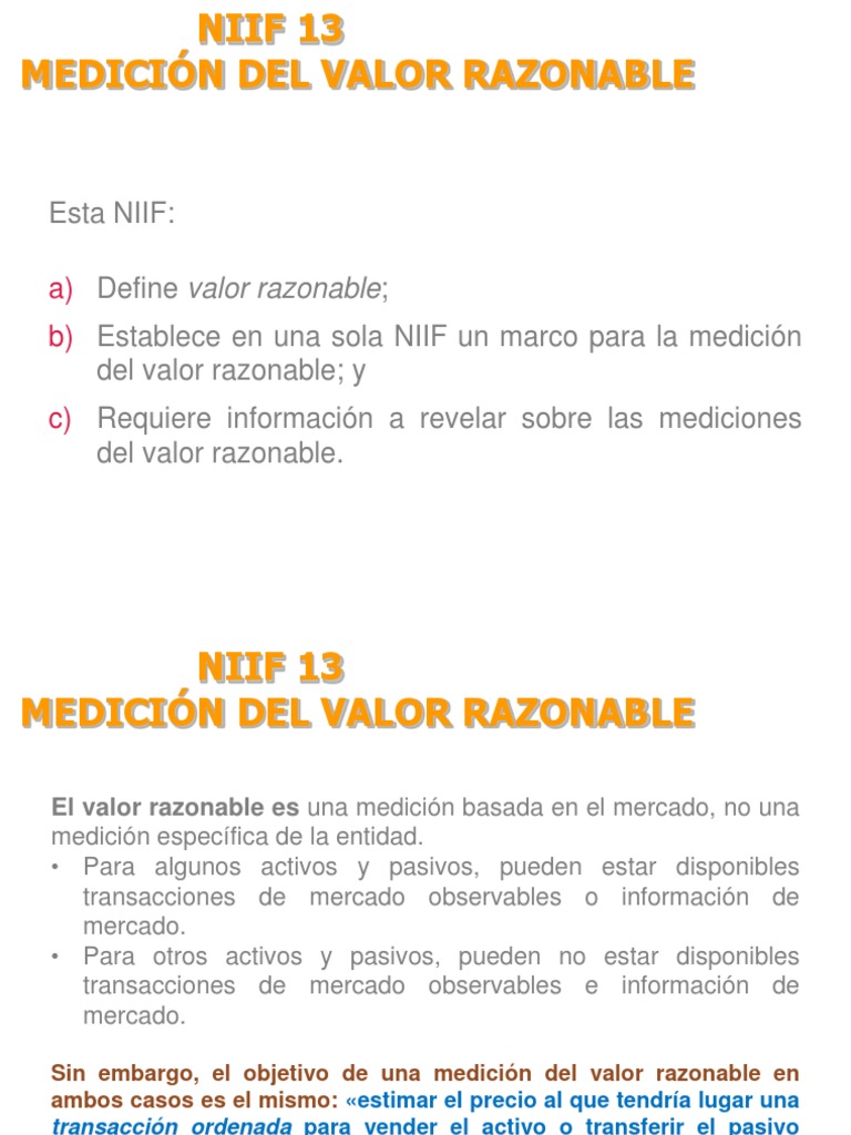 Guía de Valor Razonable NIIF 13 | PDF | normas internacionales de ...