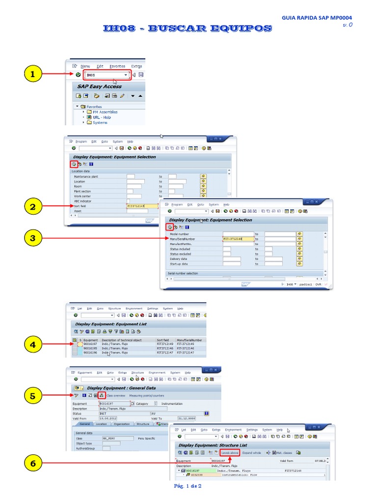 Guia Rapida Sap Mp0004 (Ih08 Buscar Equipos) | PDF | Informática