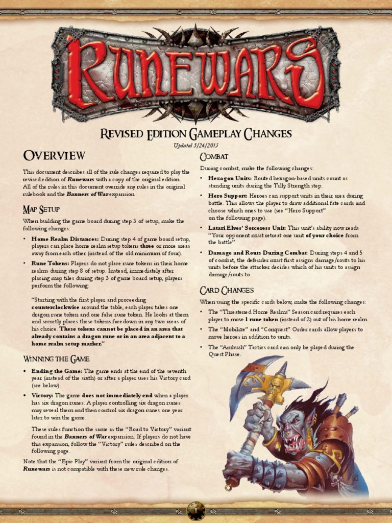 RuneWars Revised Gameplay | PDF | Games Of Mental Skill | Entertainment