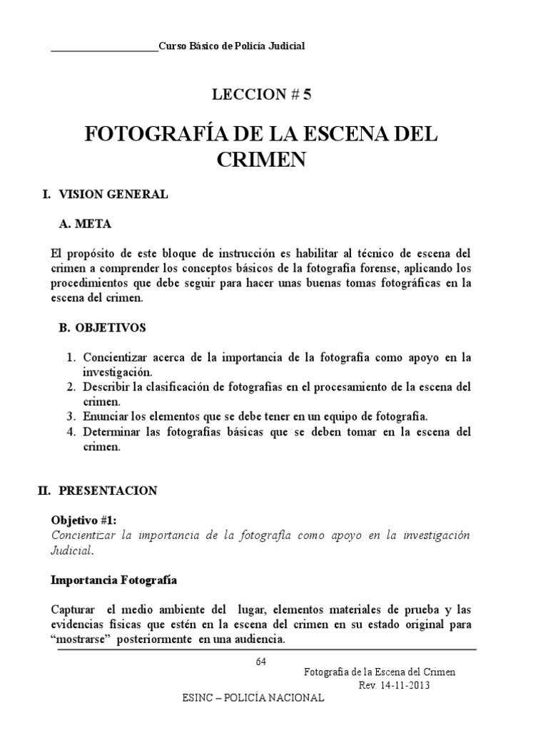 5 - GP Fotografia Escena Del Crimen | PDF | Lente de la cámara | Geometria plana)