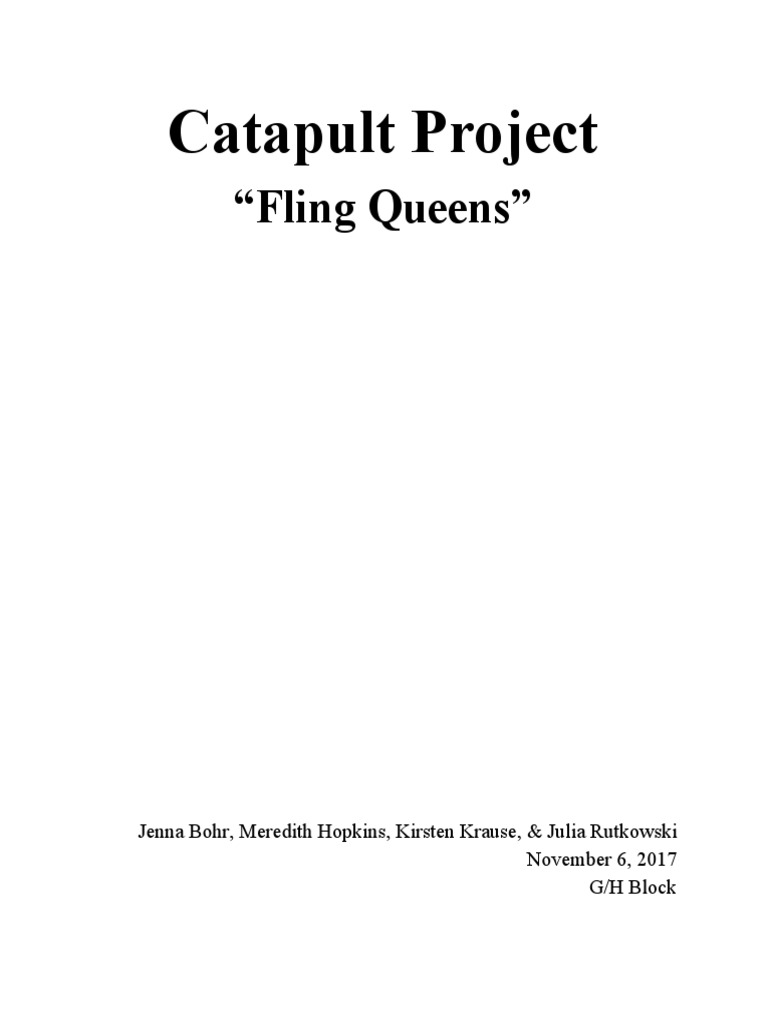 Catapult Lab Report | PDF | Projectiles | Force