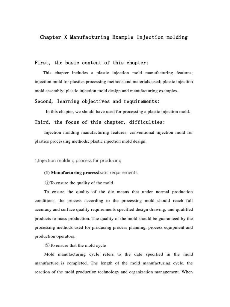 Manufacturing Example Injection Molding | PDF | Grinding (Abrasive ...