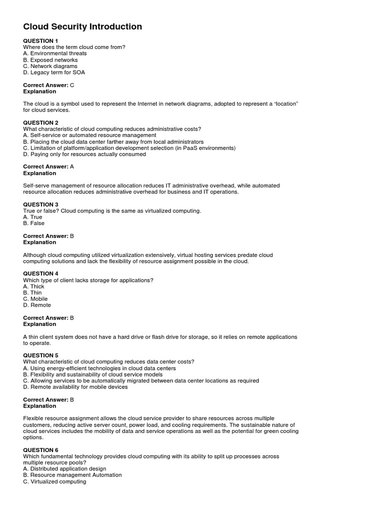 Cloud Security Introduction +1100 Questions-Answers-Explanations ...