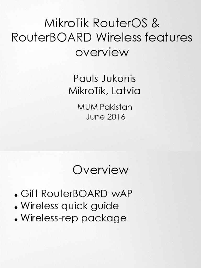 Presentation Mikrotik | PDF | Wi Fi | Wireless Access Point