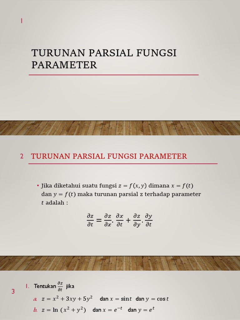 3 - Turunan Parsial Fungsi Parameter | PDF