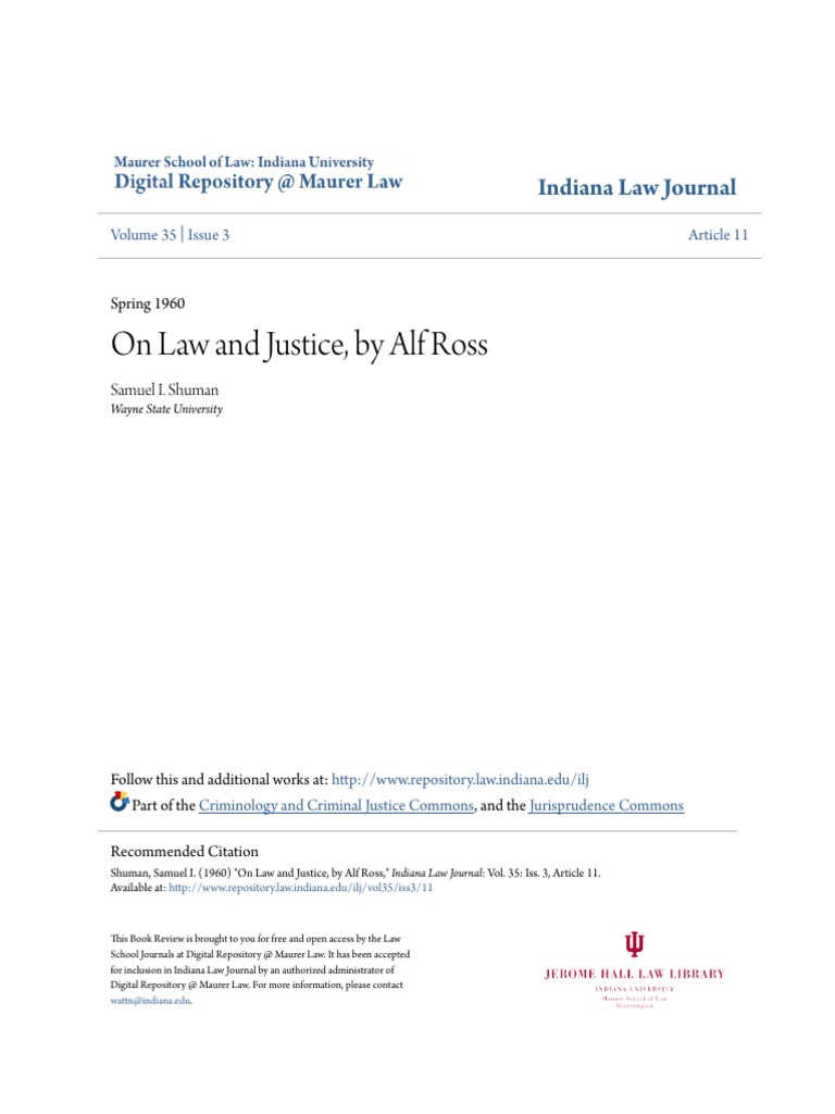 On Law and Justice by Alf Ross | PDF | Jurisprudence | Norm (Social)