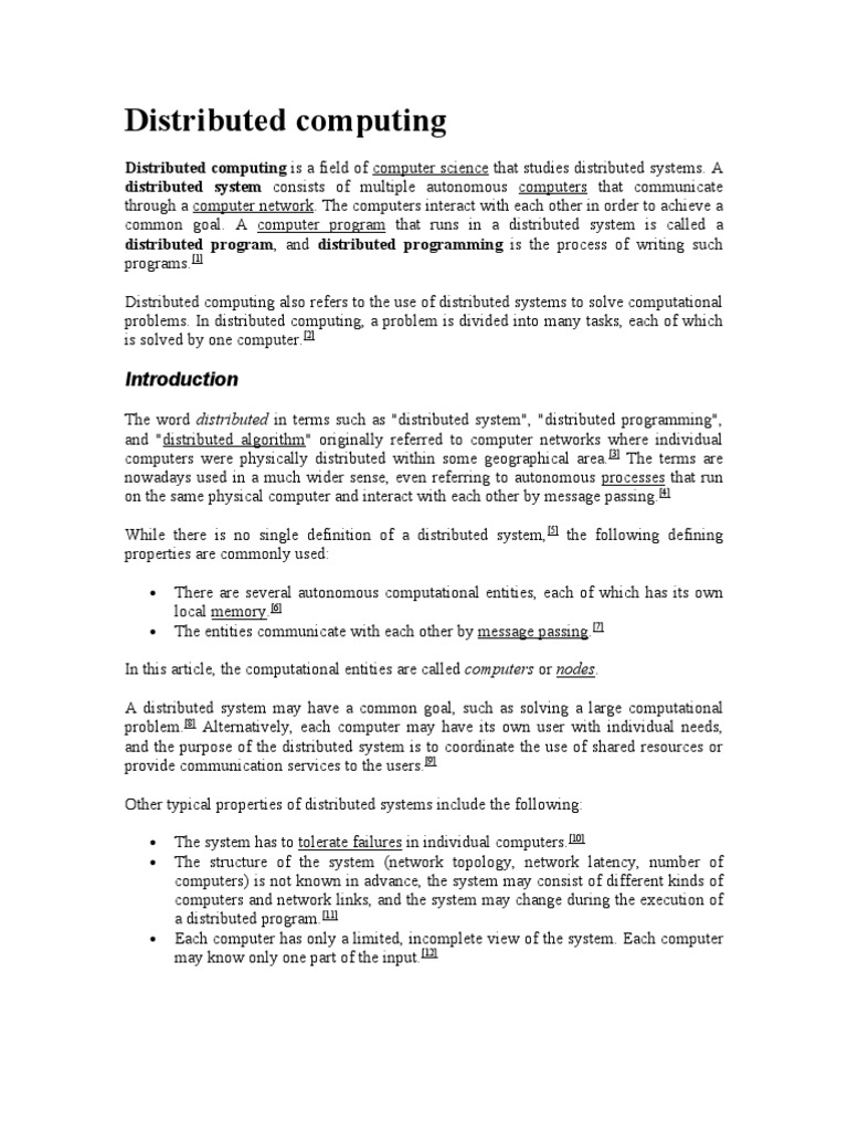 Distributed System | PDF | Distributed Computing | Areas Of Computer ...