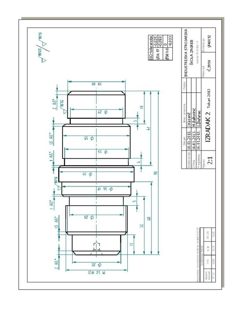 Crtez Osovine Sa Sastavnicom | PDF