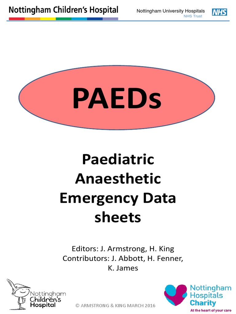 Paediatric Anaesthesia Handbook | PDF