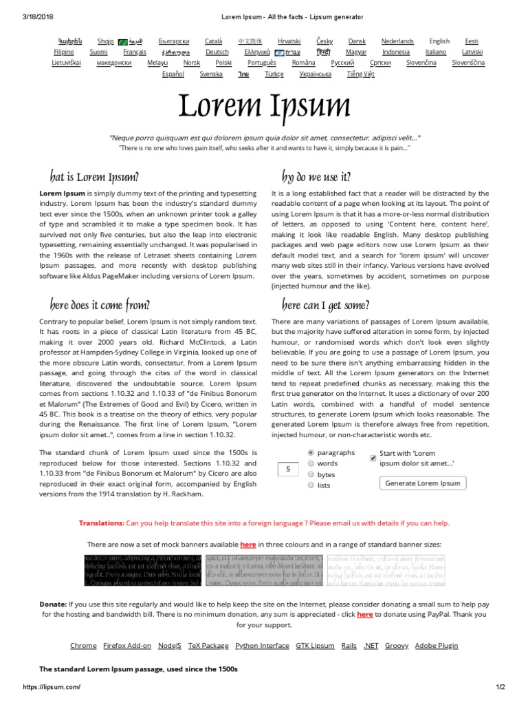 Lorem Ipsum - All The Facts - Lipsum Generator | PDF | Text