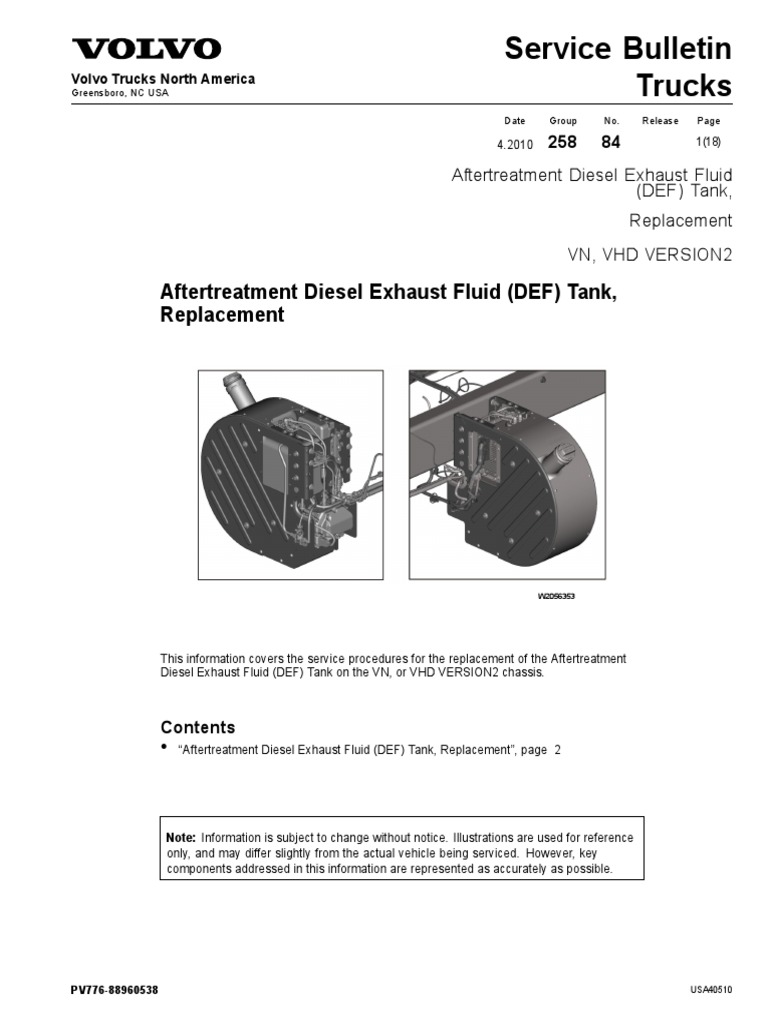 Def Tank Replacement Volvo | PDF | Electrical Connector | Vehicles