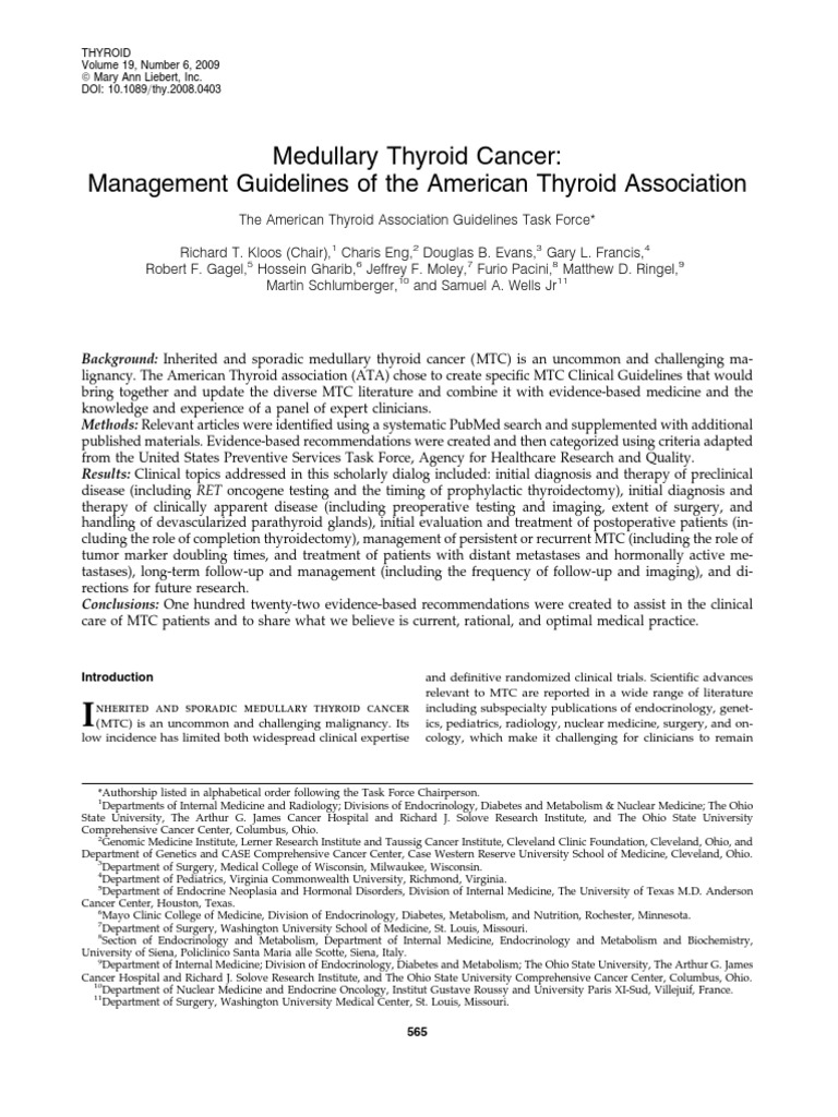 MTC Guidelines | PDF | Neoplasms | Health Sciences