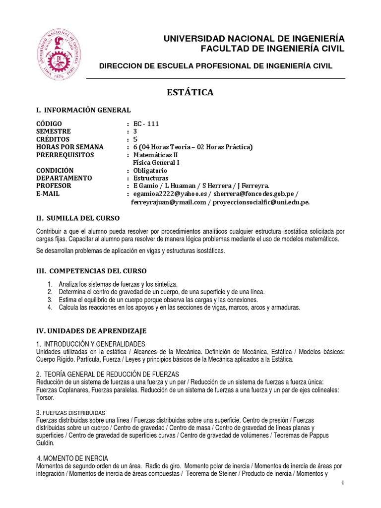 EC111 | PDF | Fuerza | Física