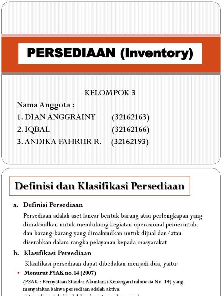 Persediaan (Inventory) | PDF | Bisnis | Pengelolaan Keuangan & Uang