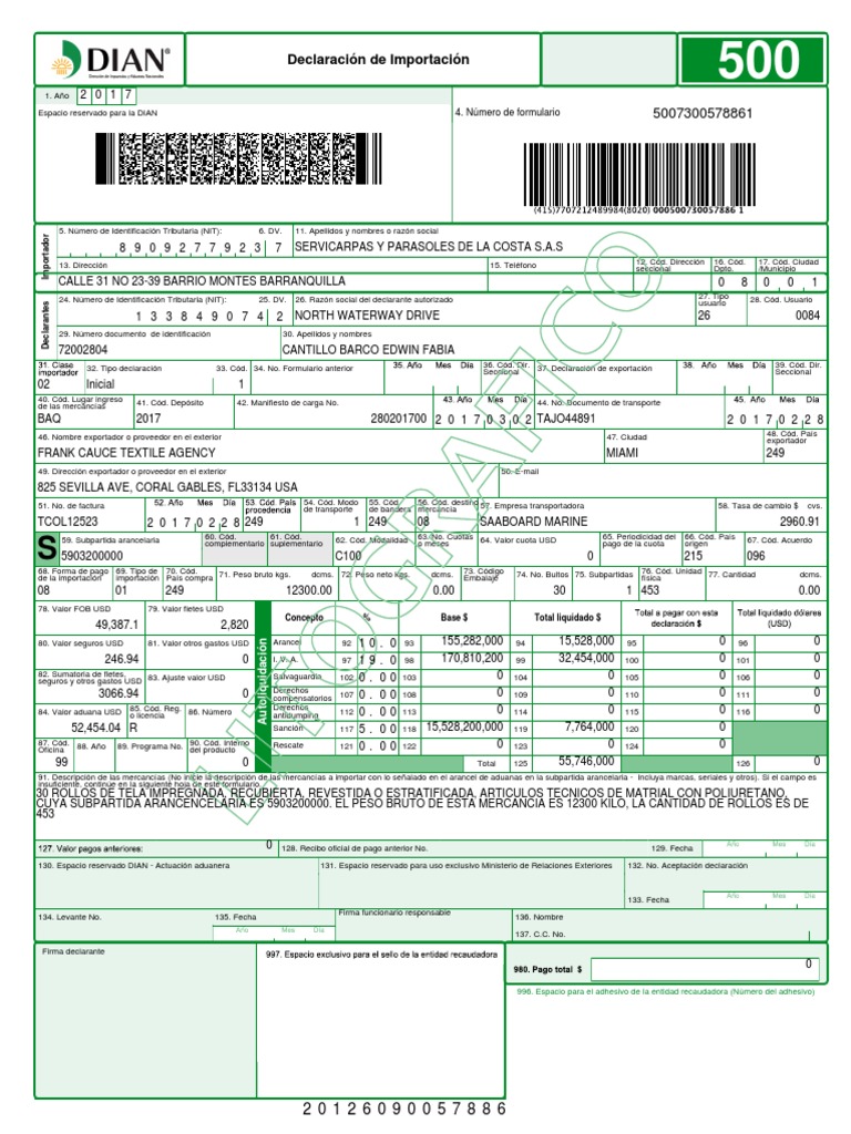 Declaracion de Importacion | PDF | Economía mundial | Relaciones Internacionales