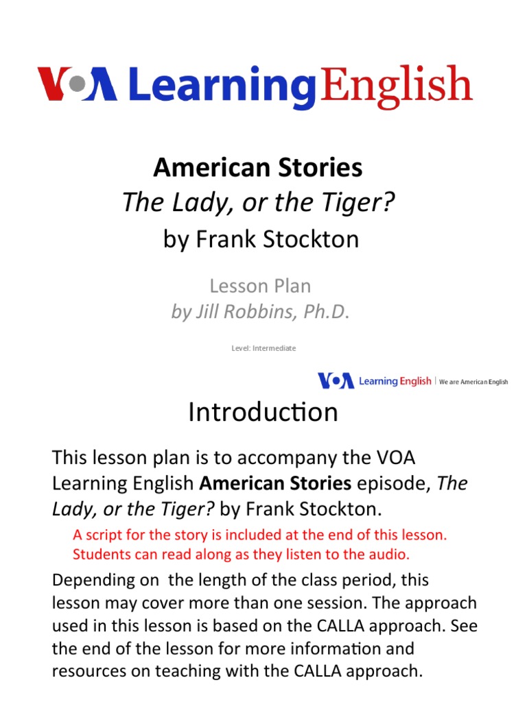 The Lady or The Tiger | PDF | English As A Second Or Foreign Language ...